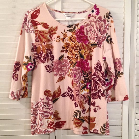 Christopher & Banks | Tops | Christopher Banks Xl Colorful Pink Floral ...
